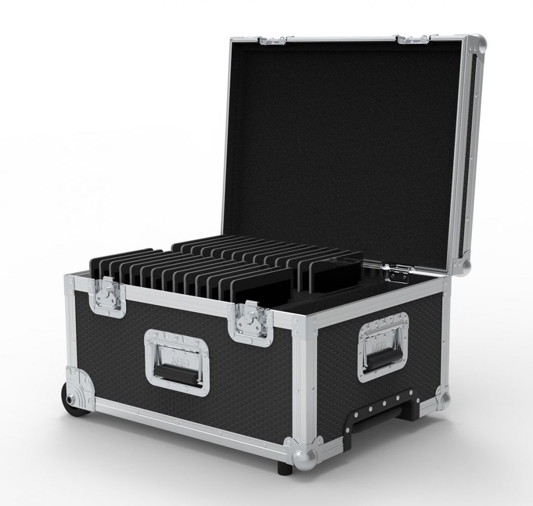 Double width Multi Berth iPad Flight Case with Wheels | NSP Cases