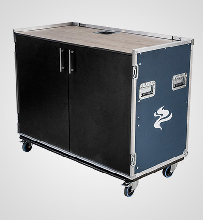 Coffee Cart Barista Station Flight Case with Doors | NSP Cases