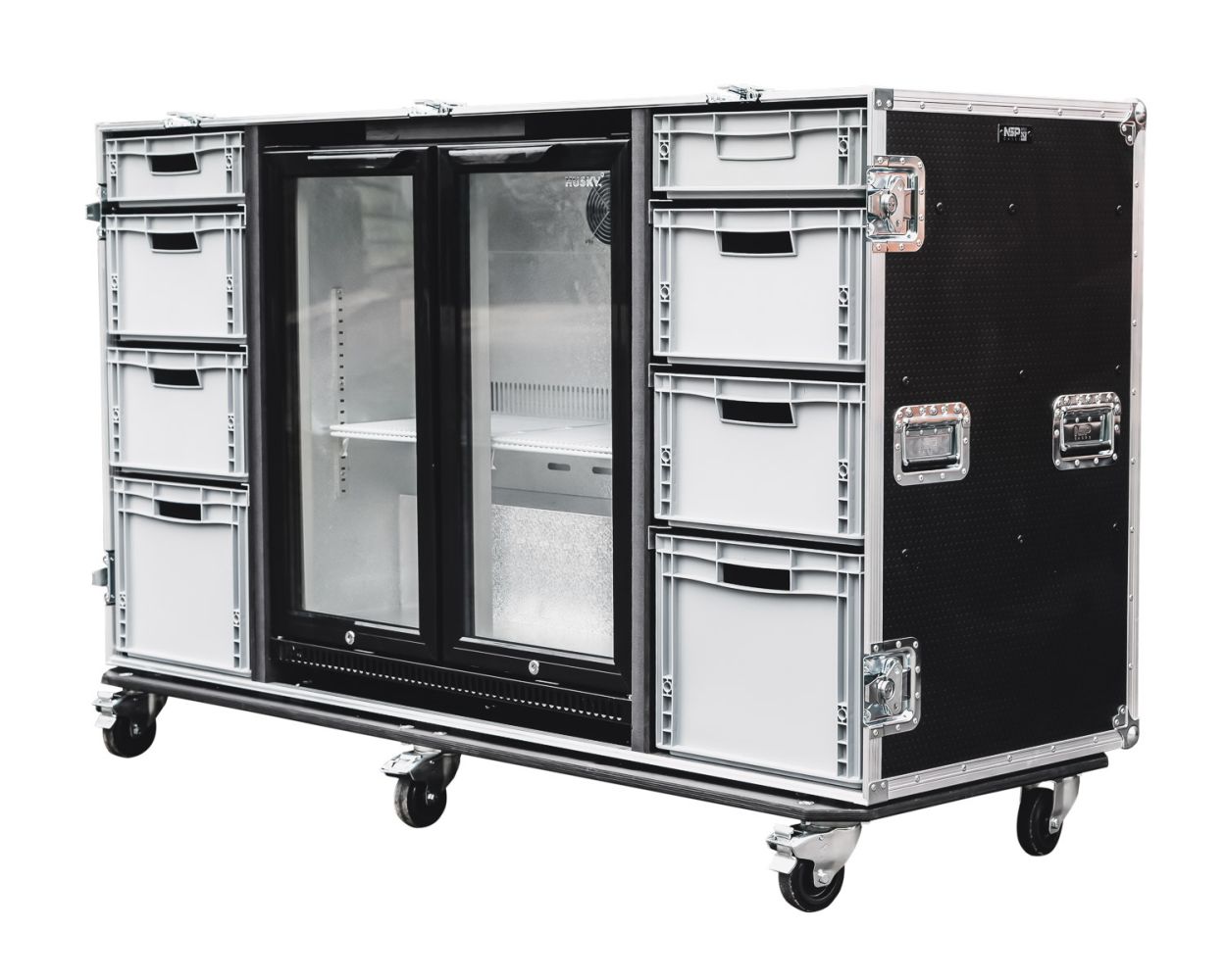 Hospitality Case with Euro Drawers and Double Fridge | NSP Cases